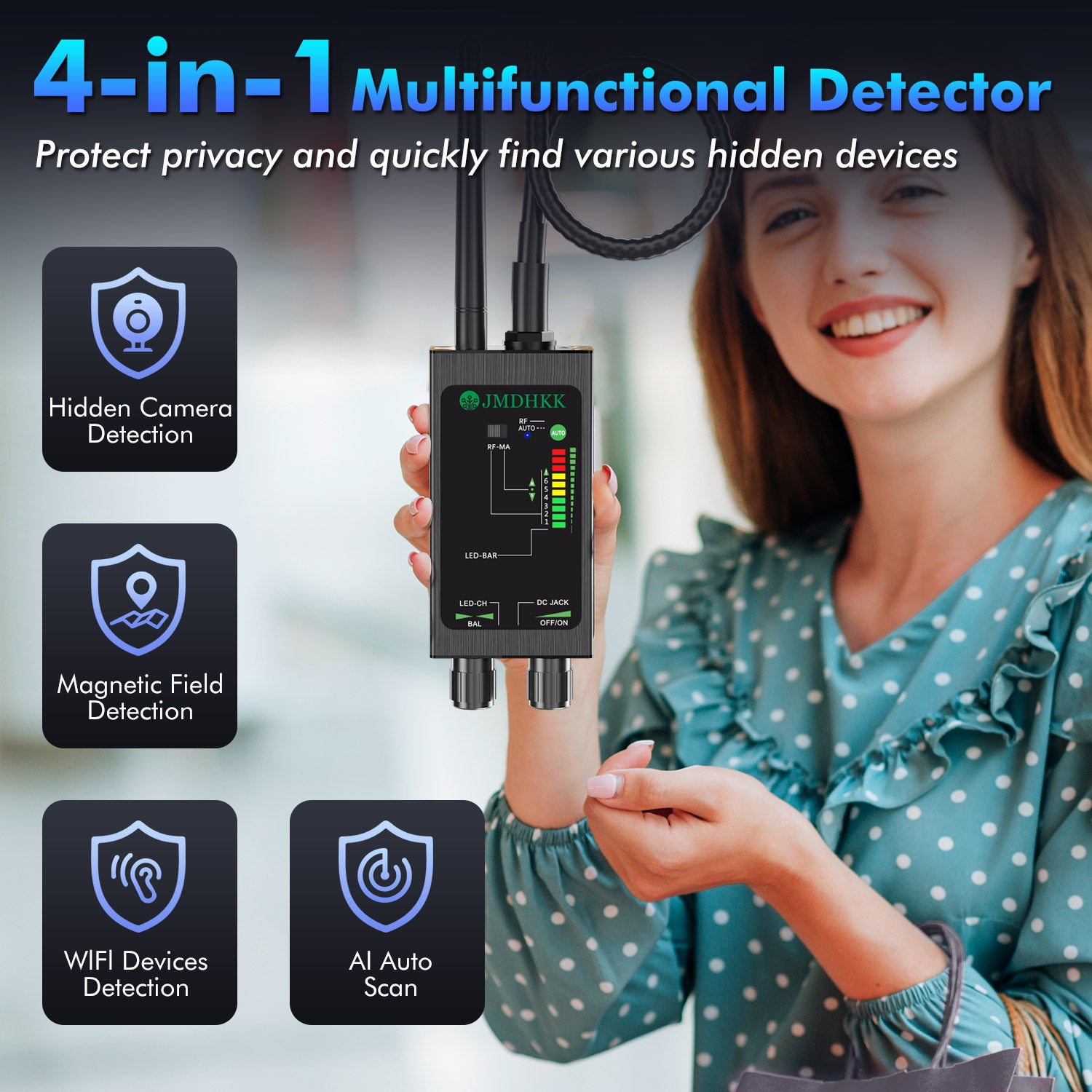 JMDHKK M8000 Hidden Camera Detector & Bug Detector