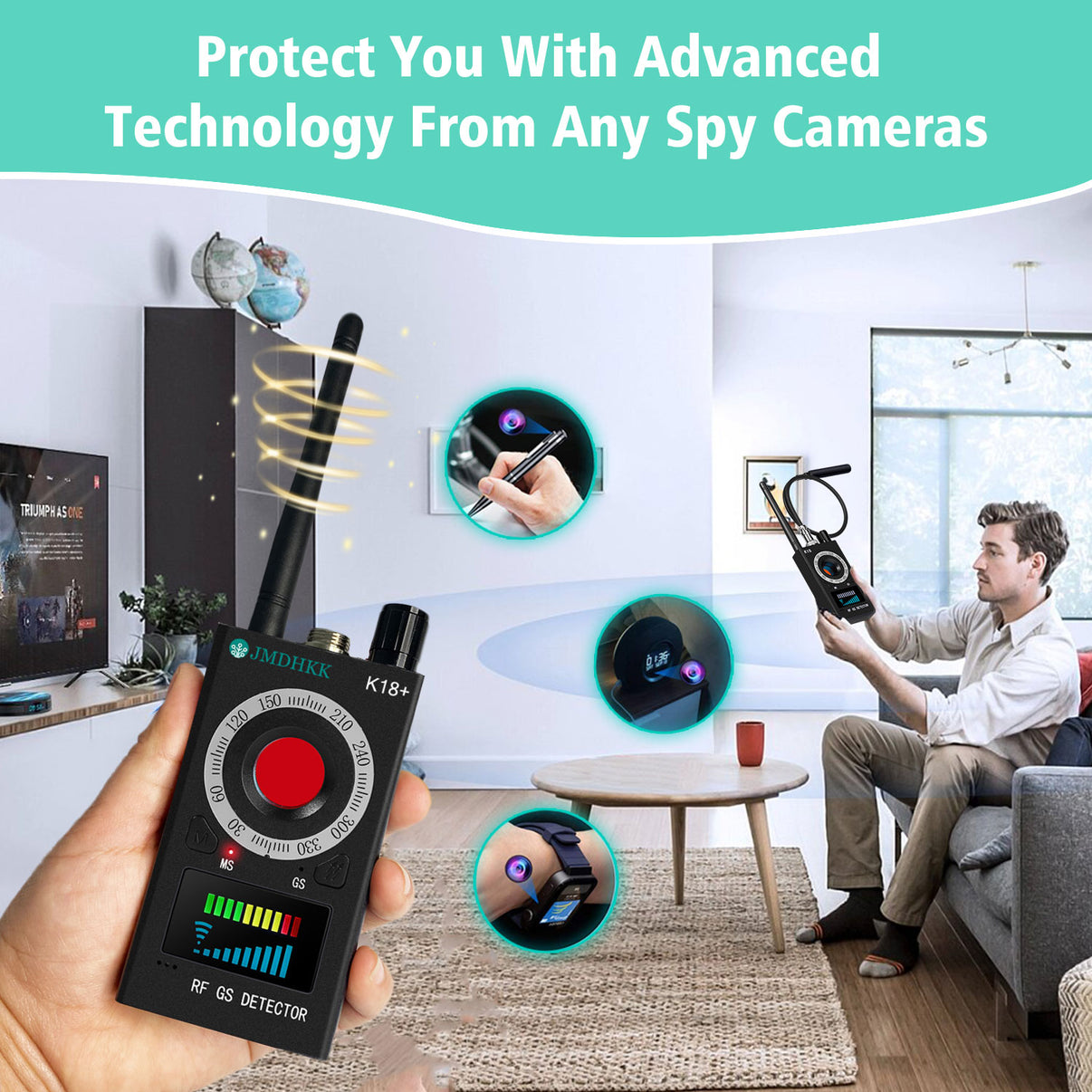 JMDHKK K18+ Hidden Camera Detectors for Travel, Hotels, Offices, Cars